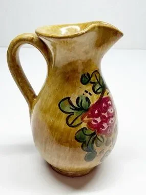 Accents | Vintage Italian Hand Painted Floral Art Pottery Mini Pitcher ...